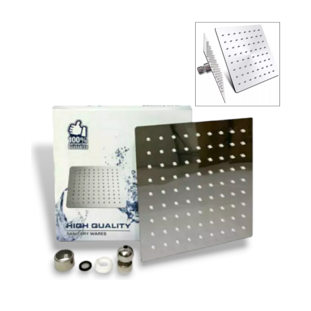 FLOR DUCHA CUADRADA 20 X 20 SIN CAÑO STEEL-SHOWER SQ-297