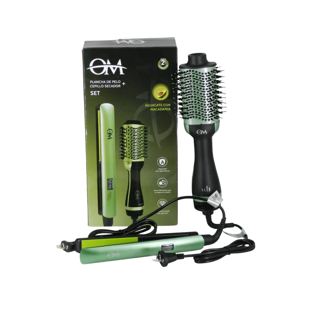 SET DE CEPILLO SECADOR + PLANCHA DE PELO MP-H-036